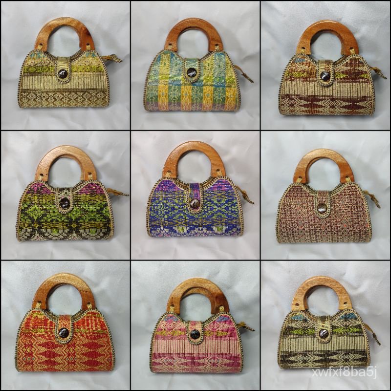 Womens Handbag Songket Handbag Wooden Handle Party Bag nzmW ...