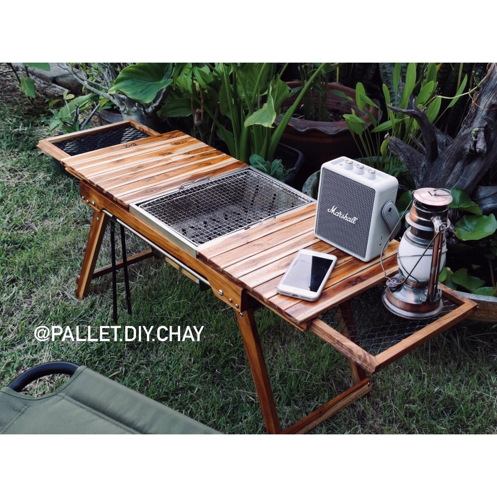 โต้ะ IGT DNA CAMP เป็นงานไม้สักทอง - pallet.diy.chay - ThaiPick