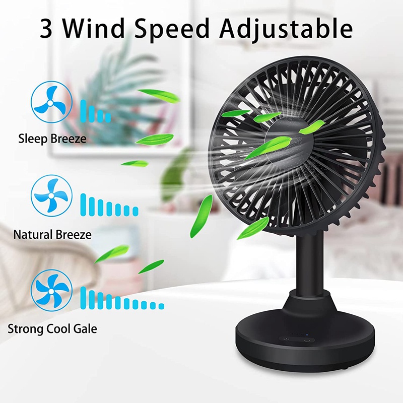 USB Desk FanTable Fan Oscillating Fan Head Rotating Adjustment Portable ...
