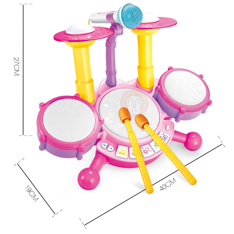 BChildren Electronic Musical Instrument Drum Set Girls Jazz Drum Toy ...