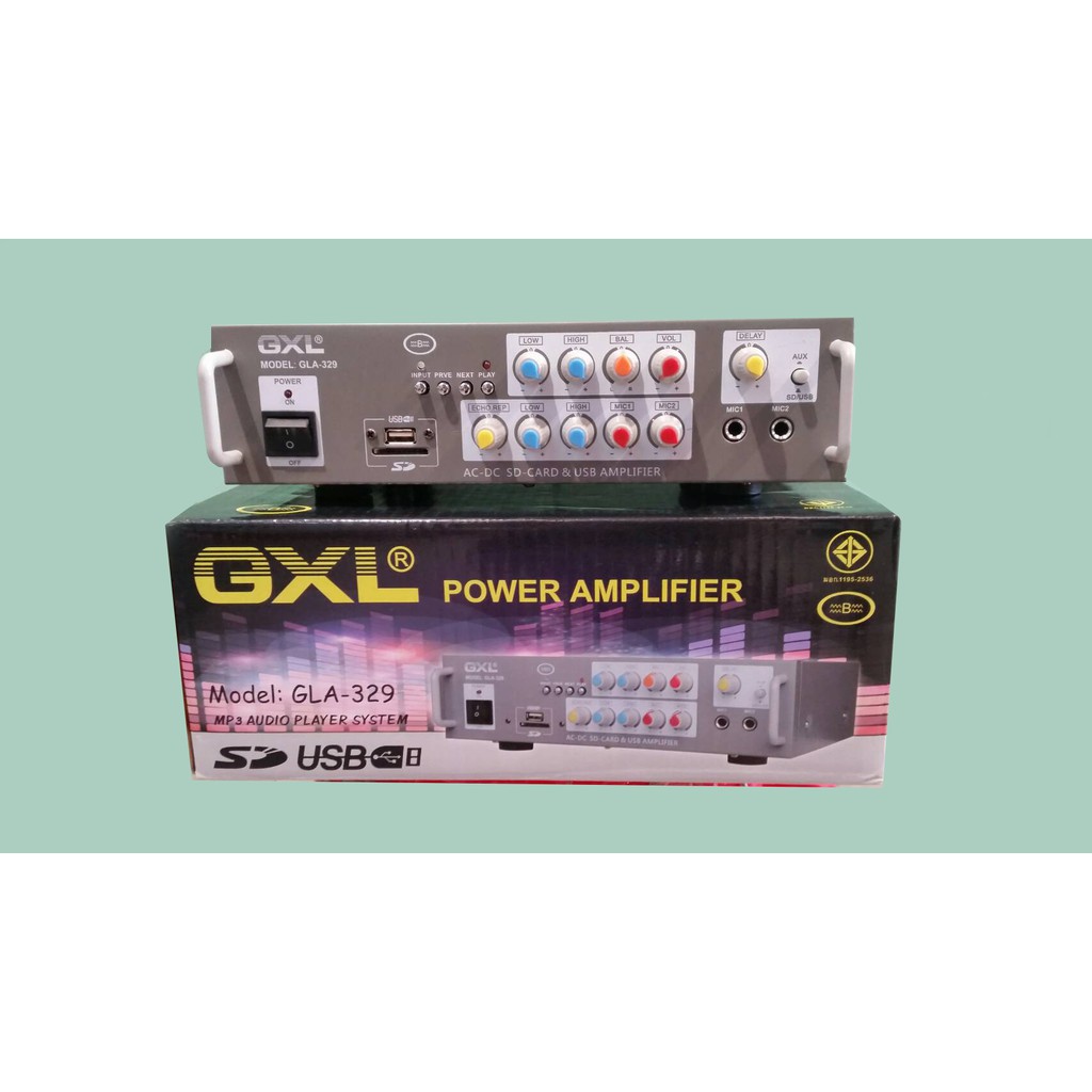 GXL-329 แอมป์ขยาย ใช้ไฟบ้าน ไฟรถ DC 12 V กำลังขยาย 250 วัตต์ (RMS ...