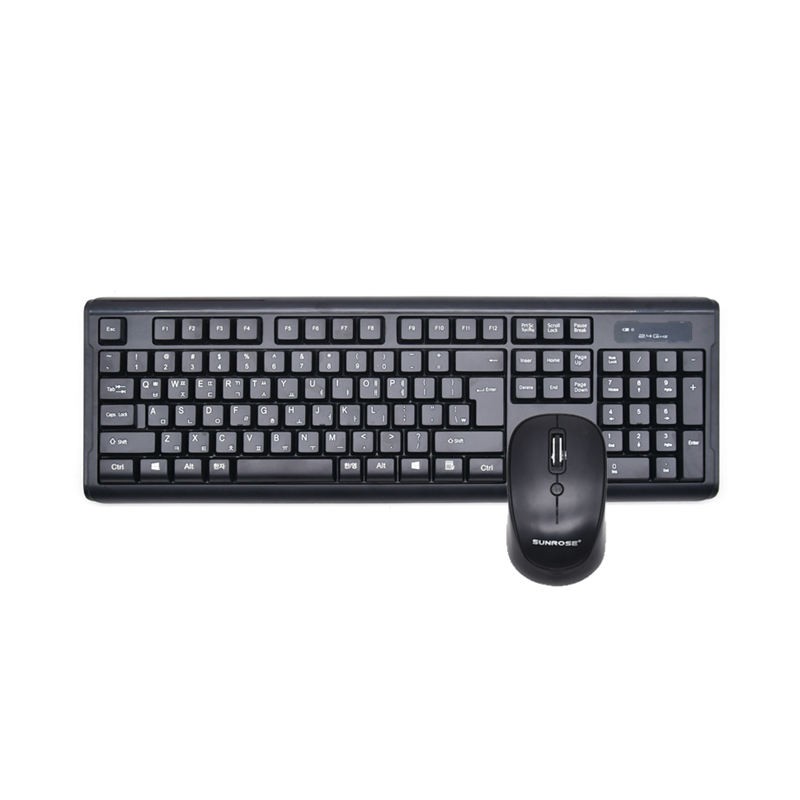 Sunrose Wireless Korean Keyboard Mouse Suit 104 Keys Keyboard+ Mouse ...
