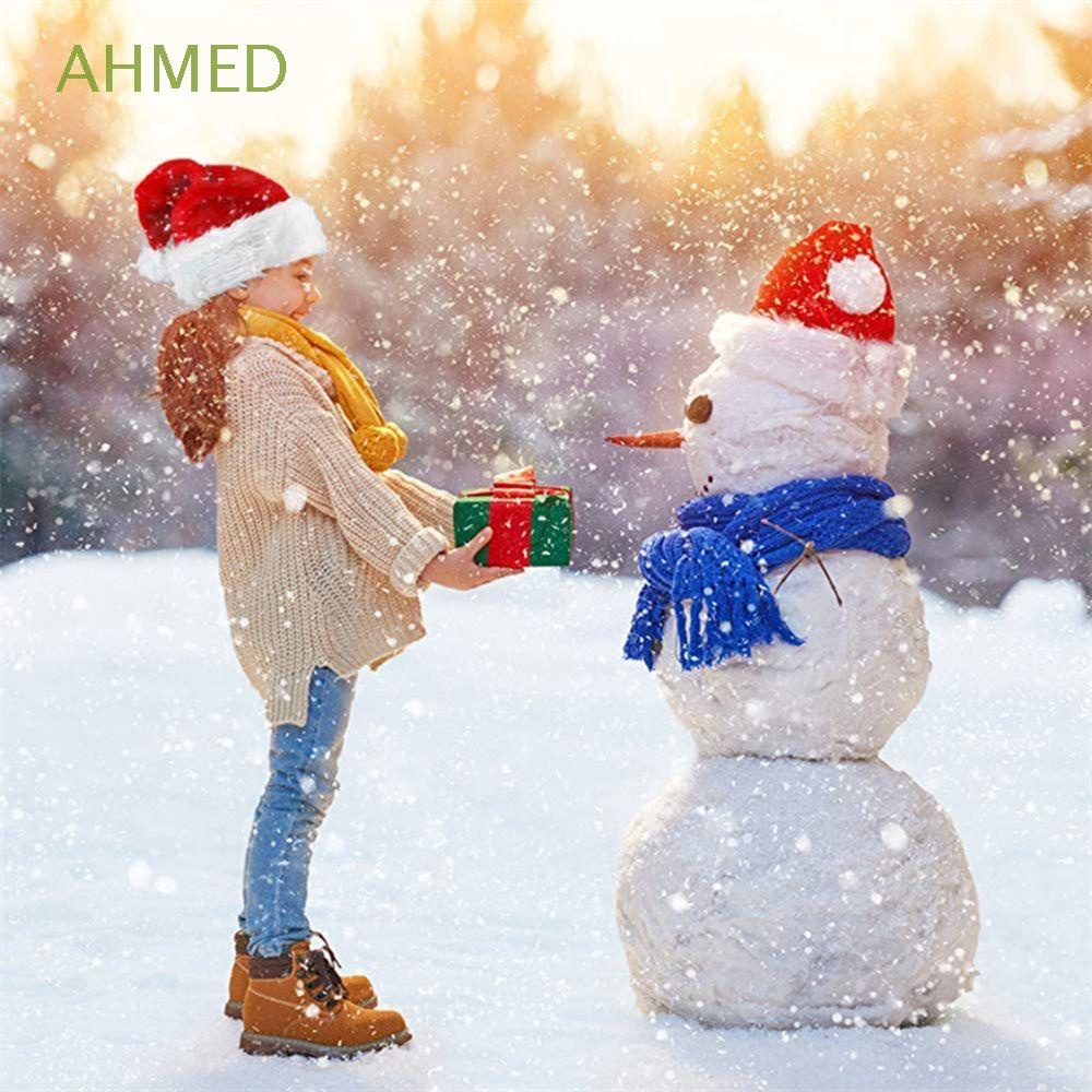 AHMED Plush Christmas Hat Warm Winter Xmas Holiday Hat Santa Claus Hat ...