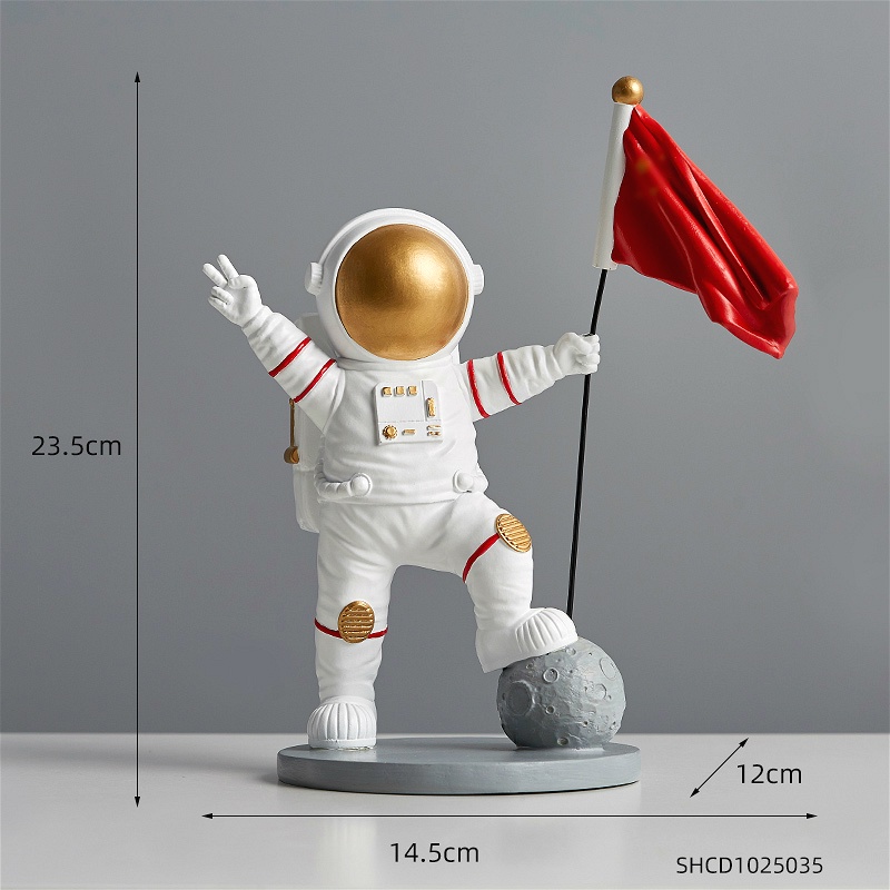 ตุ๊กตาNodic Astronaut Figures Figurine Modern Resin Astronaut Model Toy Doll Home Decor Cute ...