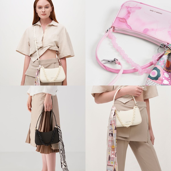 กระเป๋า Charles Keith รุ่น Alcott Scarf Chain-Link Shoulder Bag CK2 ...