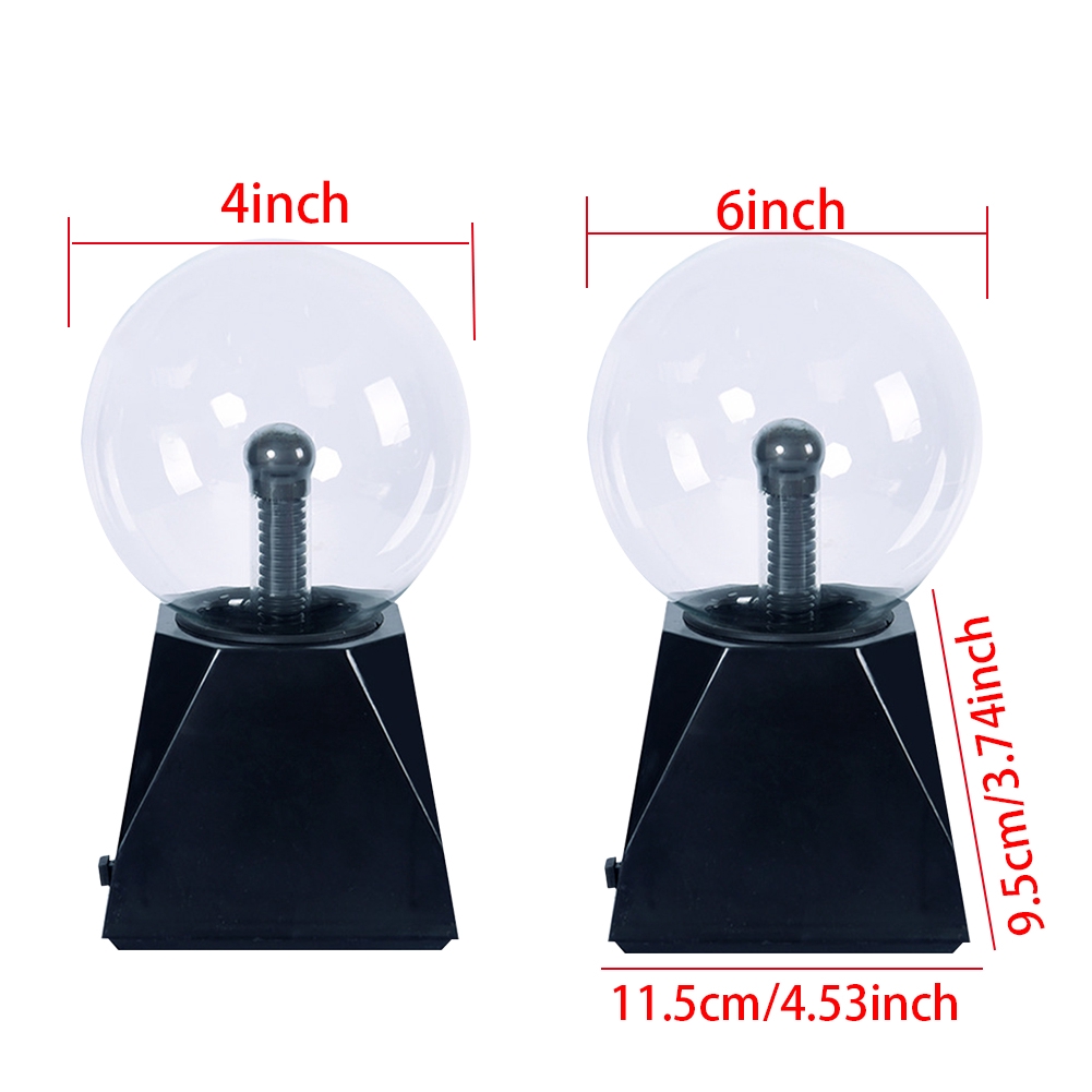 With Power Adapter Light Lamp Glass Ball Cool Electrostatic Flashing ...