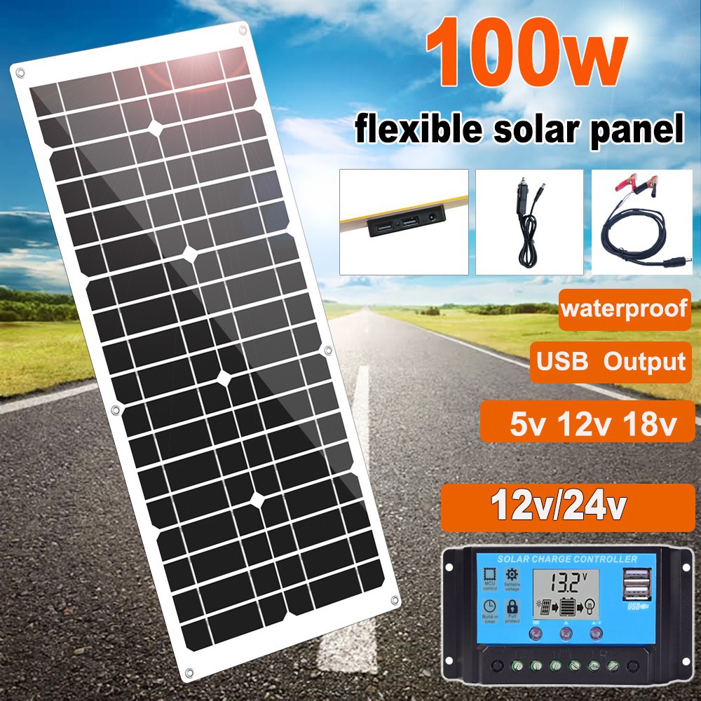 【100w】Promosi Jun Flexible Solar Panel 100w 12v mono portable solar ...
