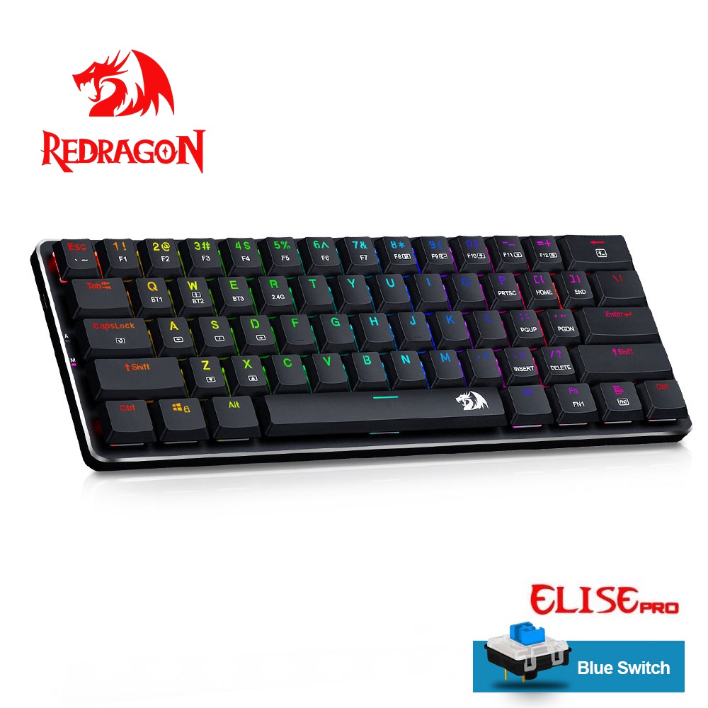 Redragon Elise K615P Super slim RGB คีย์บอร์ดเล่นเกมบลูทูธไร้สาย USB 2 ...