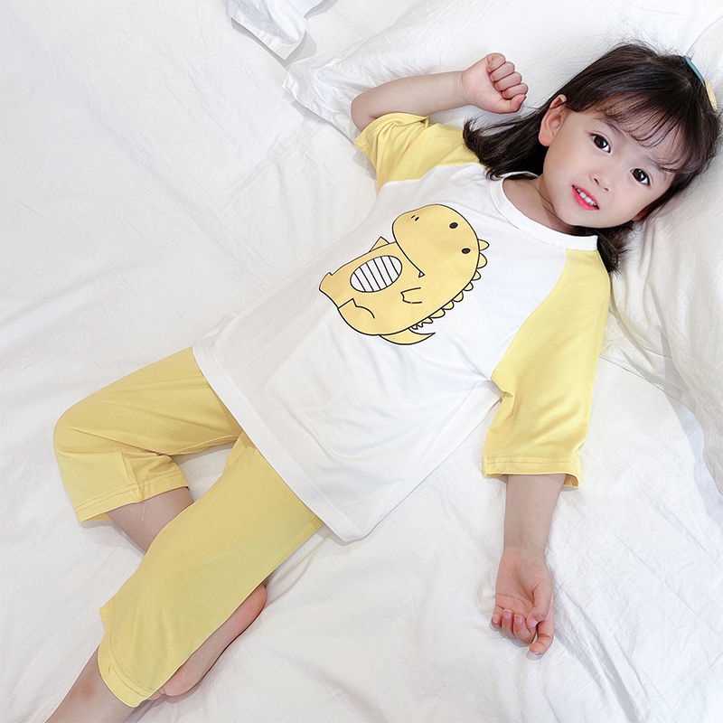 Modal children's home clothing thin children's cotton loose seven ...