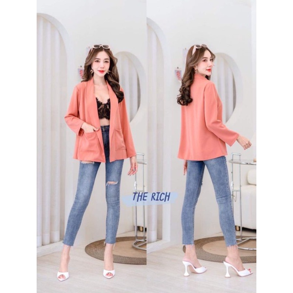 เสื้อสูทแฟชั่นเกาหลี สูทมีกระเป๋า สูททำงาน Blazer งานป้าย The Rich - the.rich.shop - ThaiPick