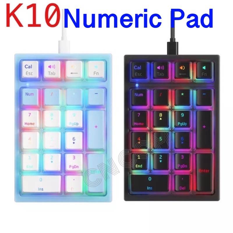 K10 Mechanical Numeric Keypad Wired Mini Numpad LED Backlit Keyboard Extended | Shopee Thailand