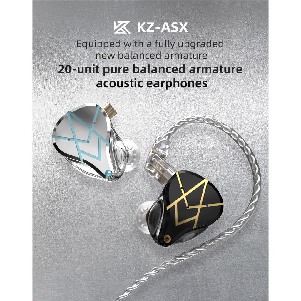 Kz Asx 20BA Units Hifi ชุดหูฟังอินเอียร์ตัดเสียงรบกวน Kz Zax Asf Zsx Ca16 - 189487052461.th ...