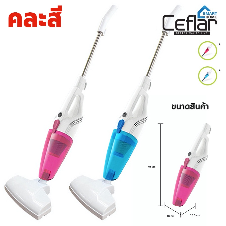 CEFLAR เครื่องดูดฝุ่นแบบด้ามจับ 2in1 (คละสี) รุ่น CVC-01 เครื่องดูดฝุ่นราคาถูก กำลังไฟ 500 วัตต์ ...
