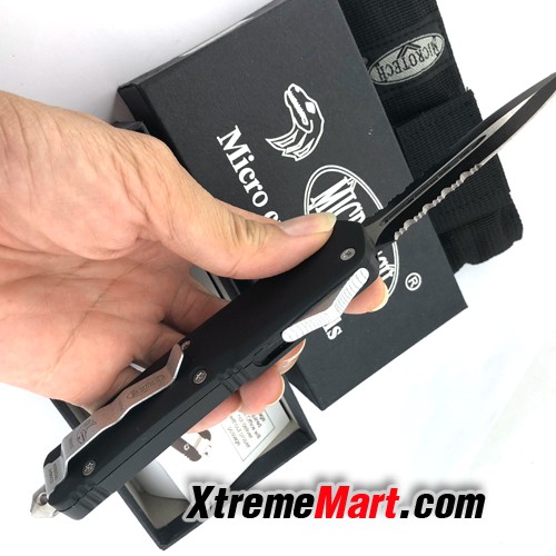 มีดสปริงตรง รุ่นใหญ่ คม 2ด้าน กึ่งหยัก Microtech Combat Troodon 00556 D ...