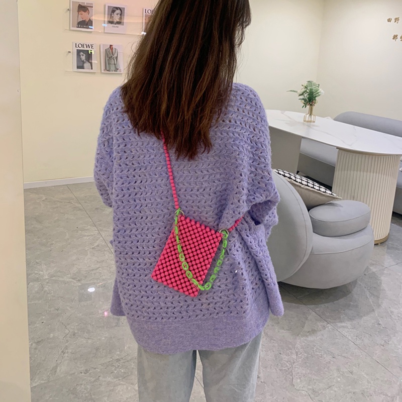 B2022 New Original Homemade Pures and Bags Crossbody Green Hand-woven ...