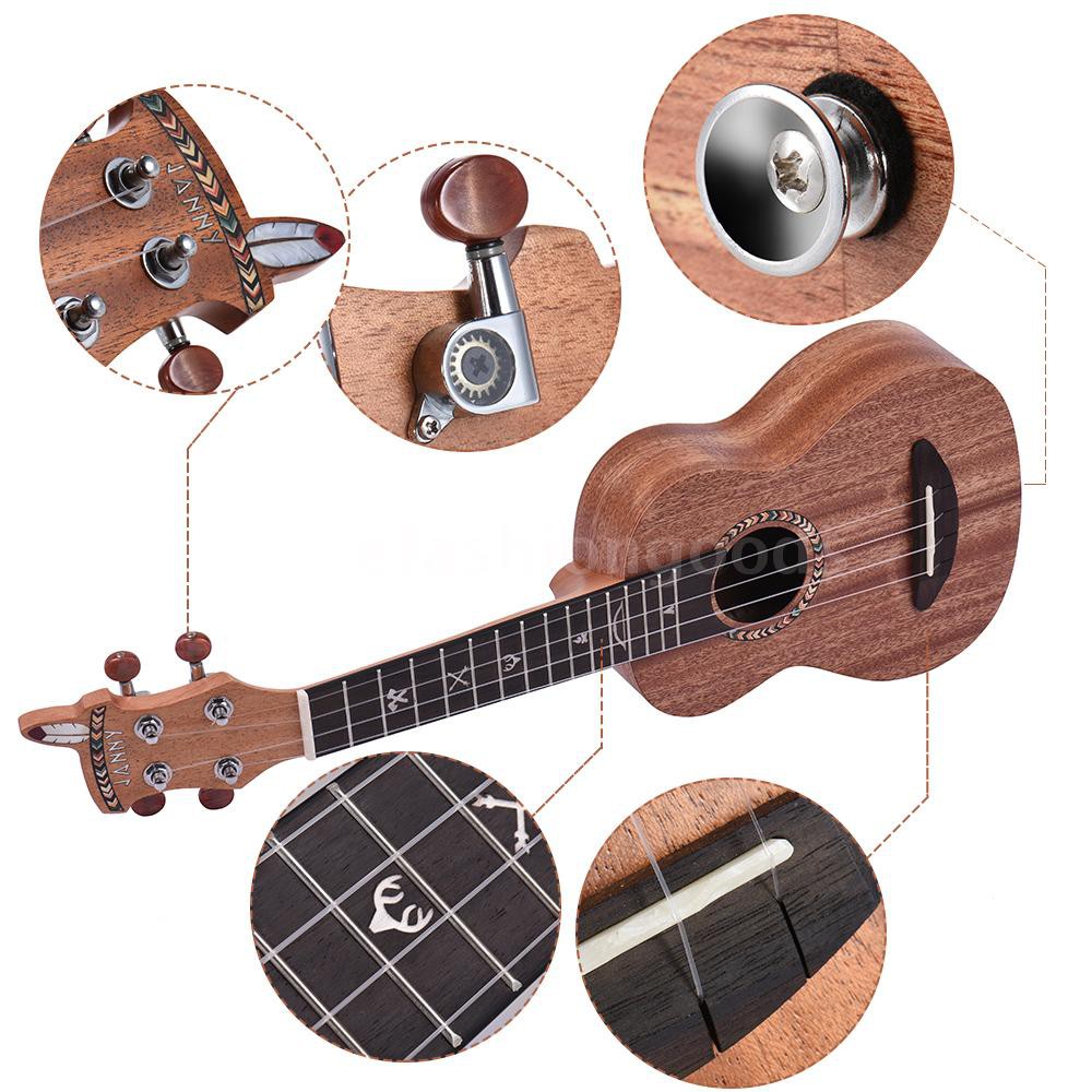 （COD）21" Acoustic Wooden Soprano Ukulele Ukelele Uke Mahogany Wood ...