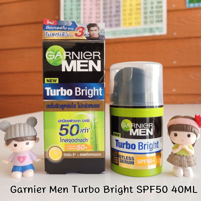Garnier Men Turbo Bright Spotless Serum SPF50 40ml การ์นิเย่ เมน เทอร์โบ ไบร์ท สปอตเลส เซรั่ม ...