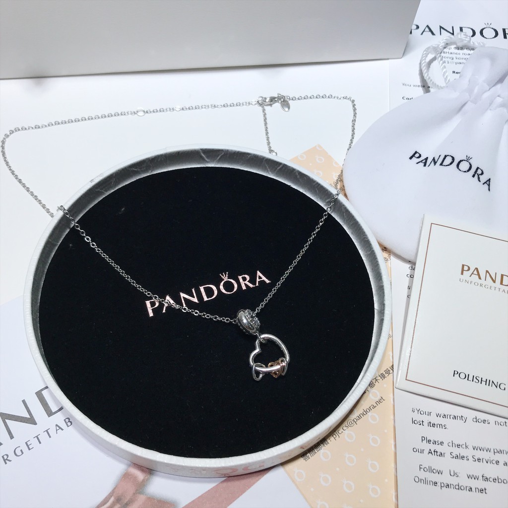 Pandora necklace s925 sterling silver rose gold Pandora 925 Silver Heart Necklace - hongking.th ...
