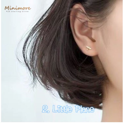 SE430ต่างหูเงินแท้ 92.5 Minimore Collection ประดับเพชร CZ น่ารักมุ้งมิ้ง เรียบหรู ไม่ผสมนิกเกิ้ล ...