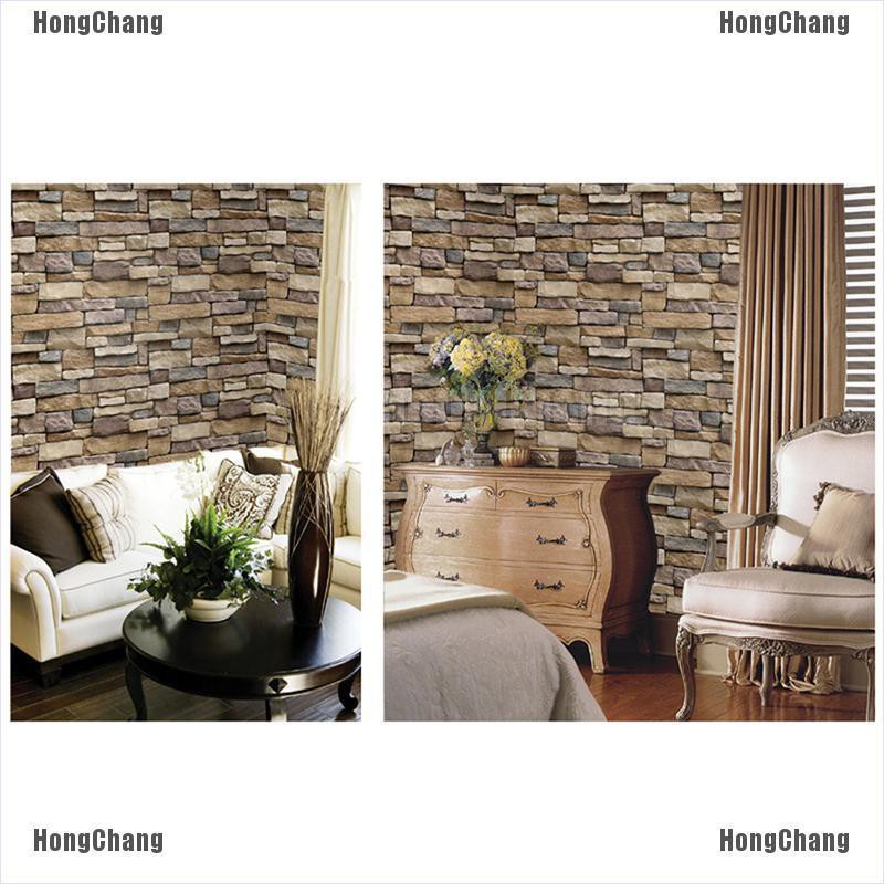 [LHGC] 3D Wall Paper Brick Stone Effect Self-adhesive Wall Sticker ...
