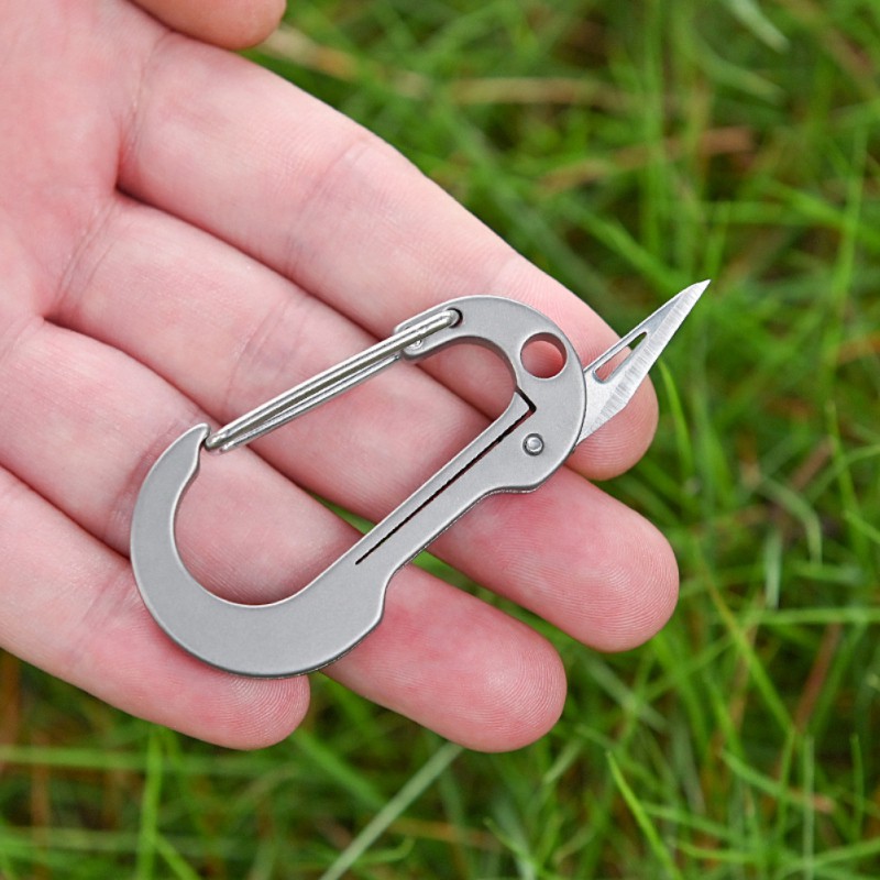 มีดเอนกประสงค์：Multifunction Titanium Alloy Keychain Climbing Chain ...