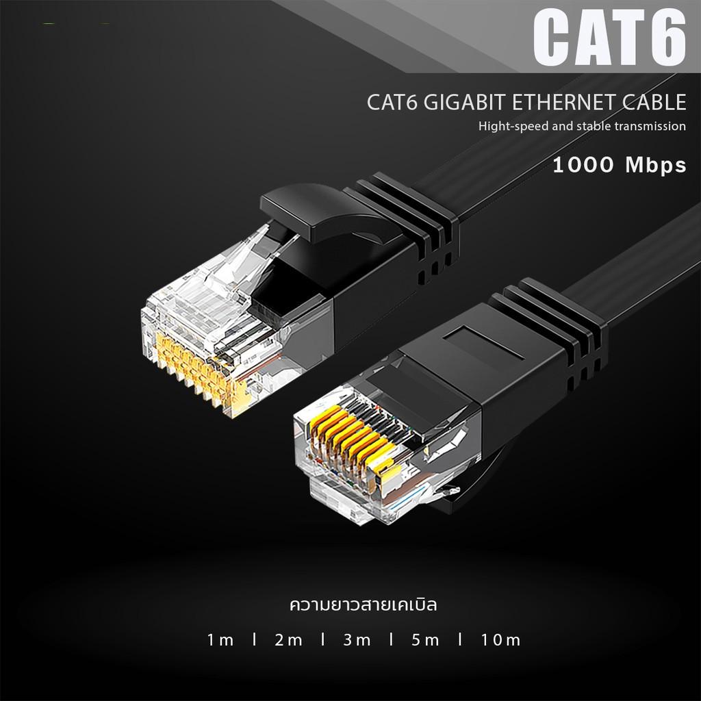 สายแลน CAT6 สายแบน Ethernet Flat Cable Cat6 Lan Cable UTP CAT6 RJ45 Network Cable 1m 2m 3m 5m ...