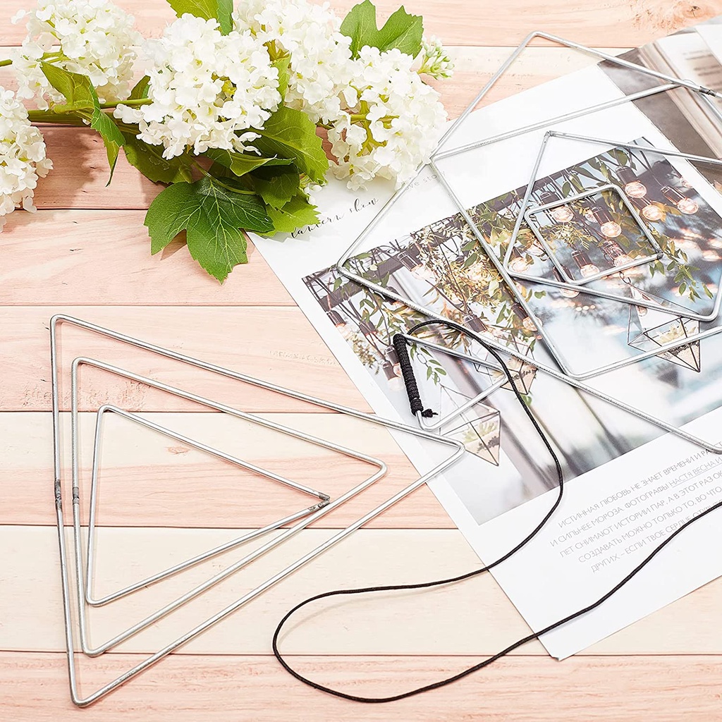 Beebeecraft Iron Linking Ring 16 Pieces Metal Iron Triangle & Square ...