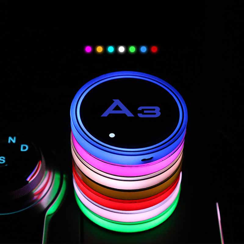 Car sticker LED light water cup cushion decoration in the car For Audi ...