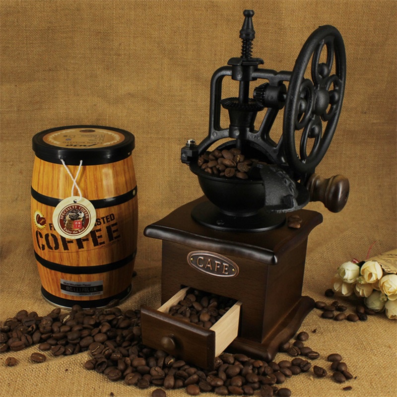 เครื่องบดกาแฟManual Coffee Grinder Retro Style NonSli Wooden Base 3 ...
