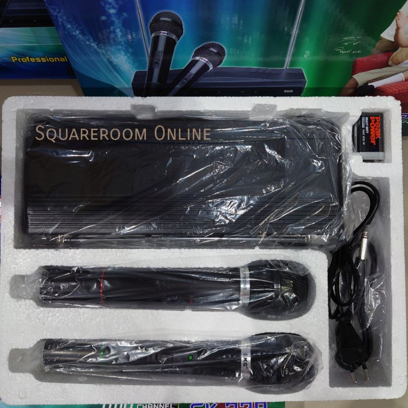 SKG ไมโครโฟนไร้สาย ไมค์ลอยคู่ พร้อมเครื่องรับสัญญาณ รุ่น SK-329 - linciilinn - ThaiPick