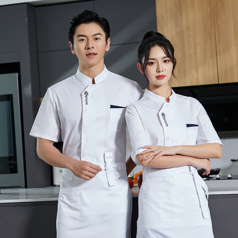 Chef Workwear Short-Sleeved Mens Summer Hotel Restaurant Chefs Clothes ...