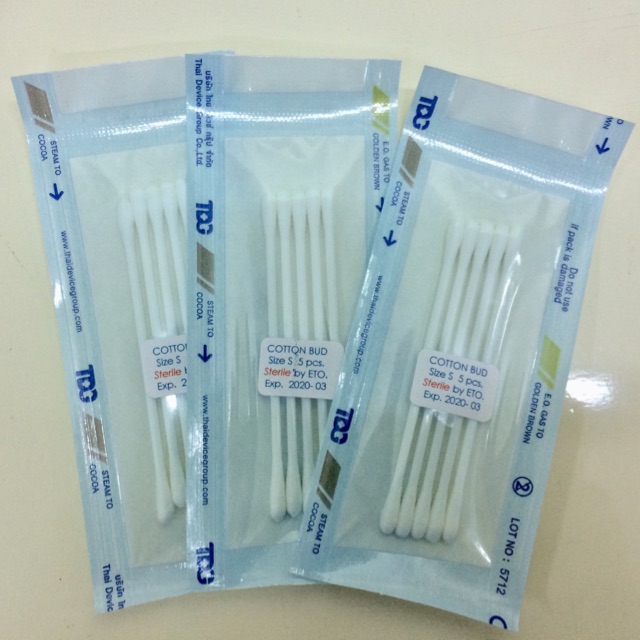 สำลีก้าน ปลอดเชื้อ Cotton Bud Sterile 5 ซอง | Shopee Thailand