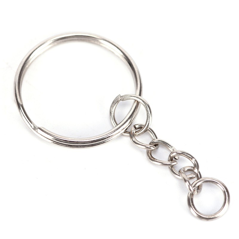 【Purpleredto】50PCS 25mm Polished Silver Keyring Keychain Split Ring ...