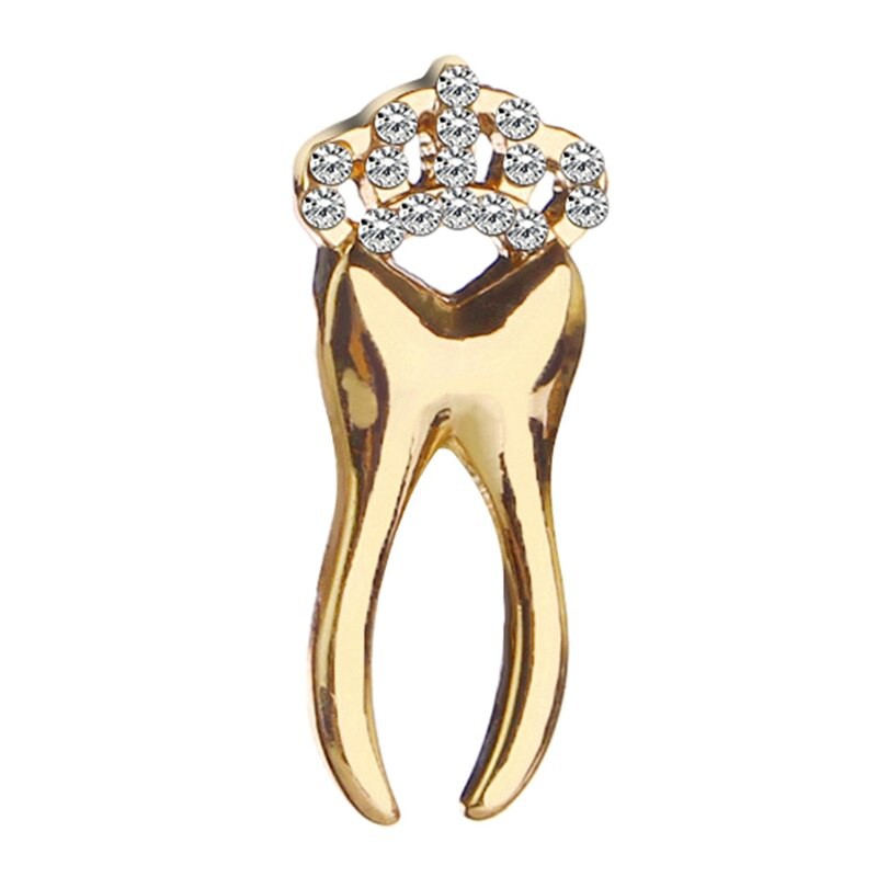 Fairy Pin Brooch Dentist Jewelry Badges I Love My Tooth Brooches Teeth With Crystal Crown Lapel ...