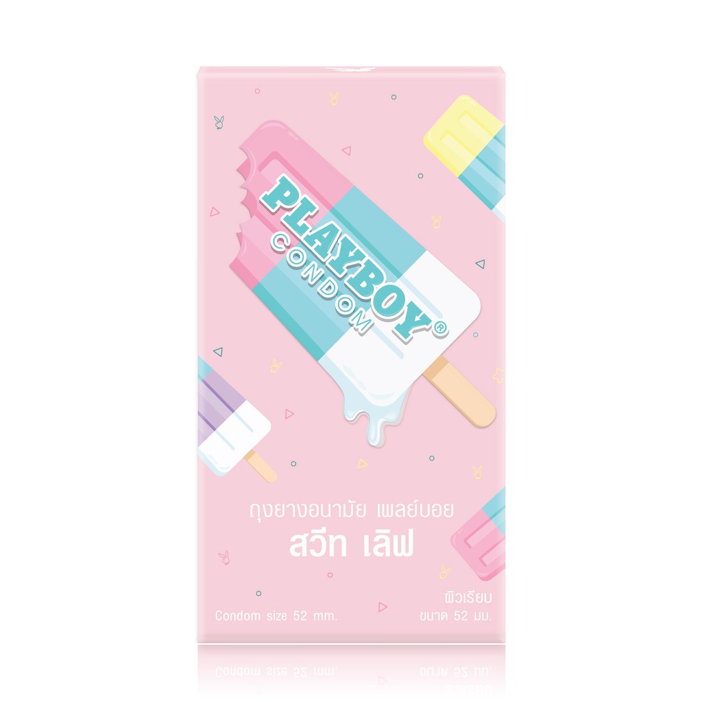 ถุงยาง อนามัย เพลย์บอย สวีท เลิฟ 6 เฉดกลิ่น ผิวเรียบ ขนาด 52 มม 4 กล่อง 48 ชิ้น Playboy Condom ...