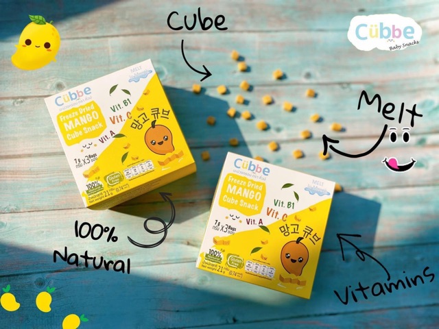 Cubbe Baby Snacks ผลไม้กรอบฟรีซดราย ตรา คิ้วบ์ เบบี้ สแน็ค 1 กล่อง ขนม ...