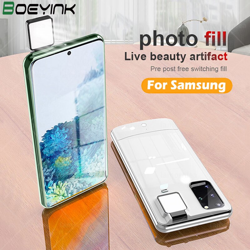 Samsung S21 ultra 5g case with ring flash S20 ultra led self timer ...