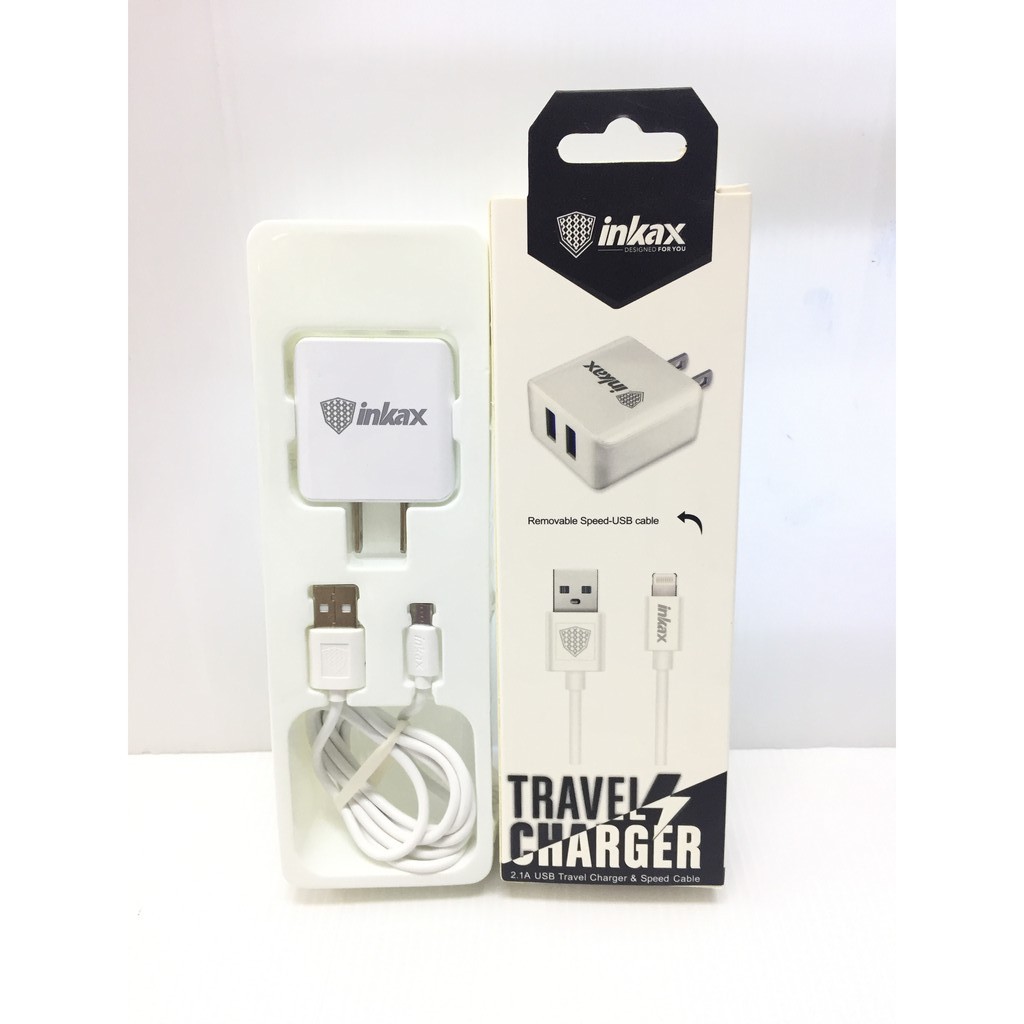 Inkax 2 1a Cd 02 Dual Usb Charger Eu Plugโทรศัพท์มือถือแบบพกพาtravel