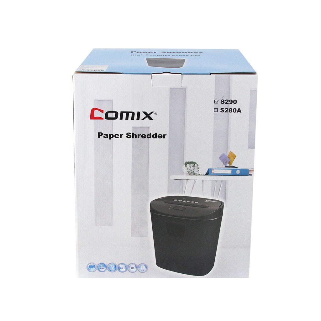 เครื่องทำลายเอกสารขนาดเล็ก COMIX S-290 ทำลายแบบตัดละเอียด ขนาด 435 มม ...