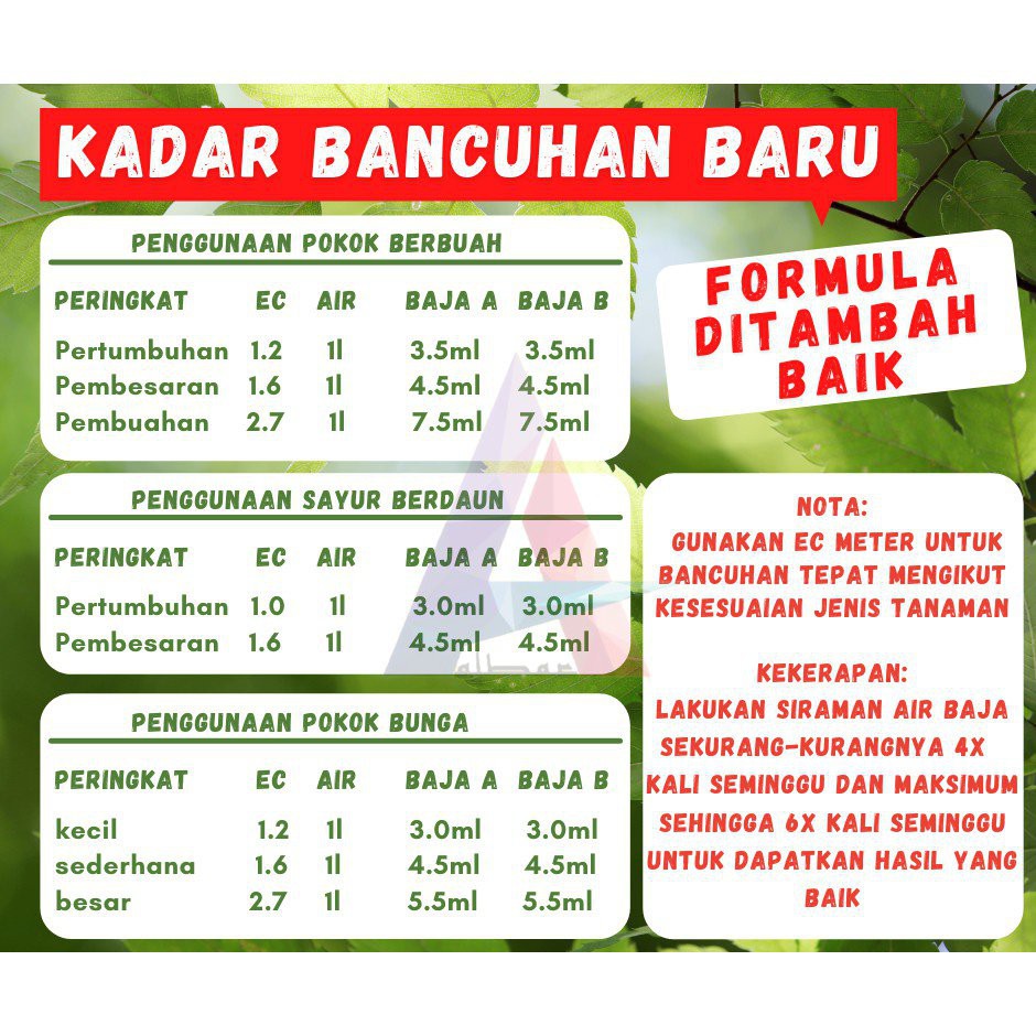 2L Baja AB extra booster Fertigasi Hidroponik&tanaman tanah Fertilizer ...