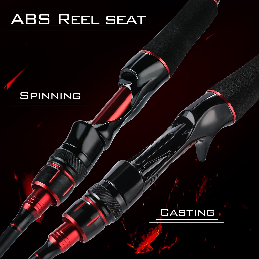 เบ็ดตกปลา 2 ส่วน Eva Handle High Carbon Fiber Spinning Casting M Power ...