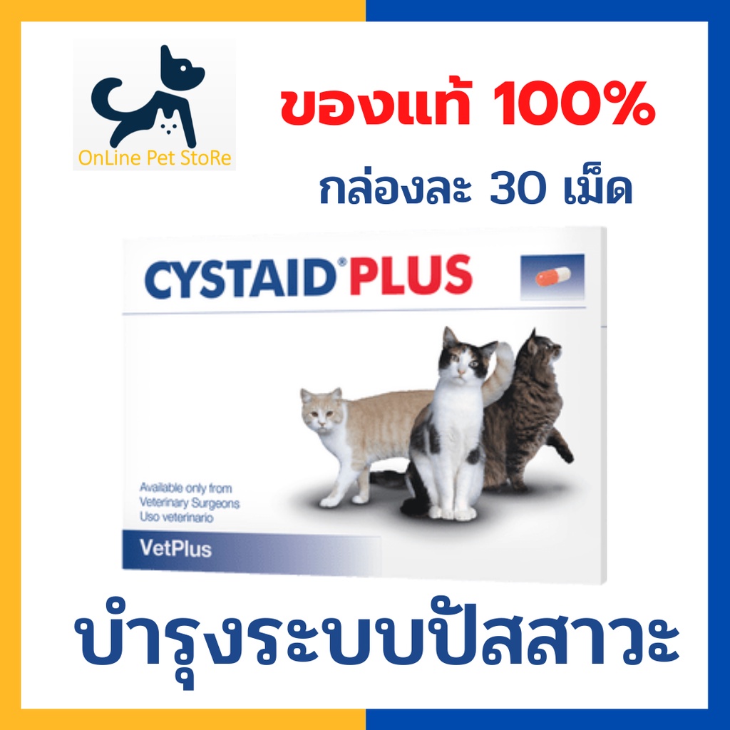 30 เม็ด นิ่ว หมด 124 Cystaid plus for cat อาหารเสริมบำรุงระบบปัสสาวะ ...