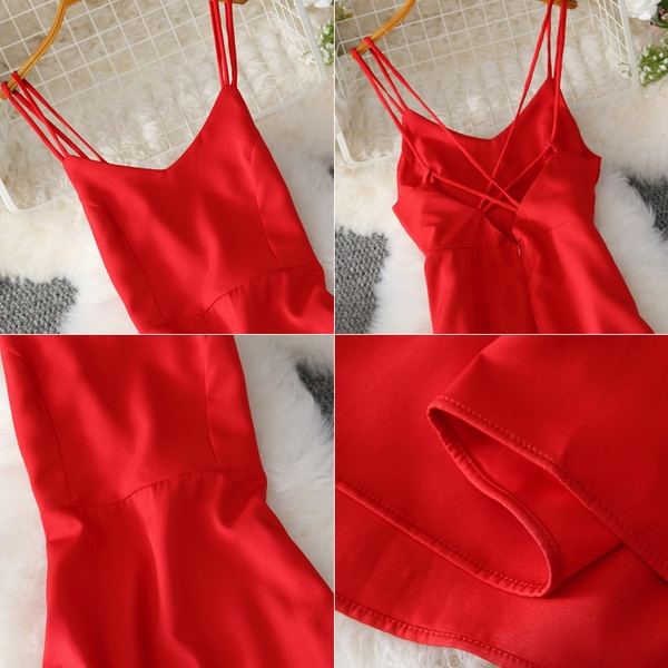 ชุดทะเลMaldivian Holiday Dress CROSS STRAP backless PLAIN Thailand ...