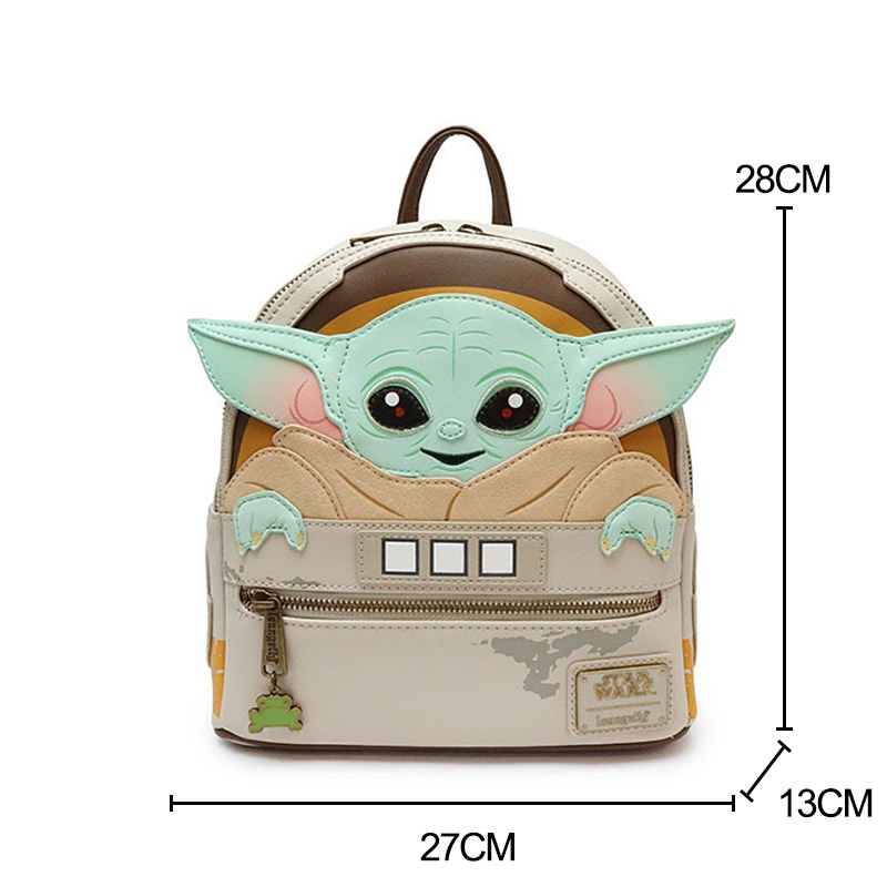 Hot StockDisney Yoda Baby Backpack Mandalorian Travel PU Leather ...