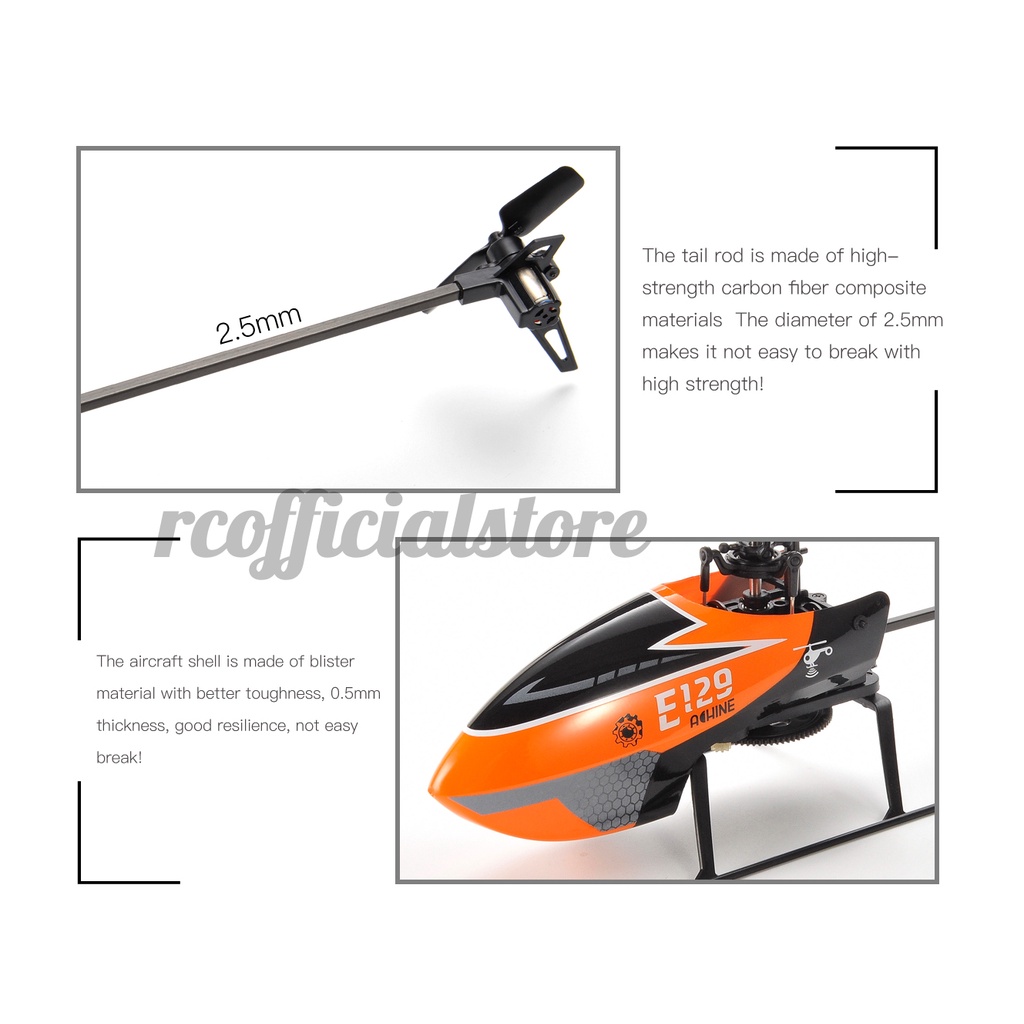 Eachine E129 2.4G 4CH 6-Axis Gyro Altitude Hold Flybarless RC Helicopter RTF Ready Stock jWRl ...