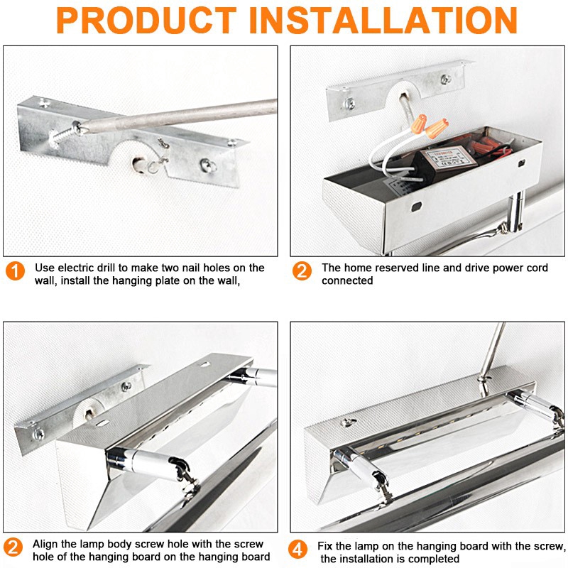 Led Mirror Front Light 7W 9W 15W Wall Lamp Waterproof Acrylic Bathroom ...