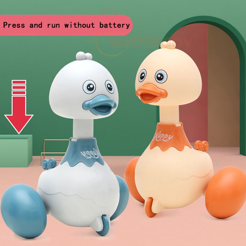 Baby pressed little yellow duck toy baby car children can move toys ...