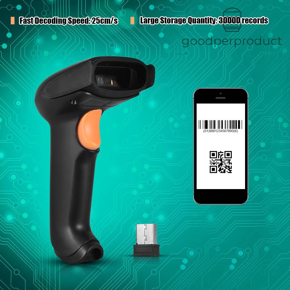 Good&P Aibecy Handheld Barcode Scanner USB 2.4G Wireless 1D 2D QR Code ...