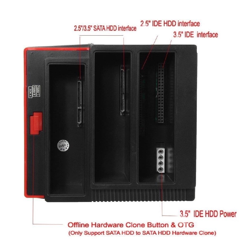 3.5 นิ้ว External Dual SATA IDE HDD Hard Drive Docking Station Clone ...