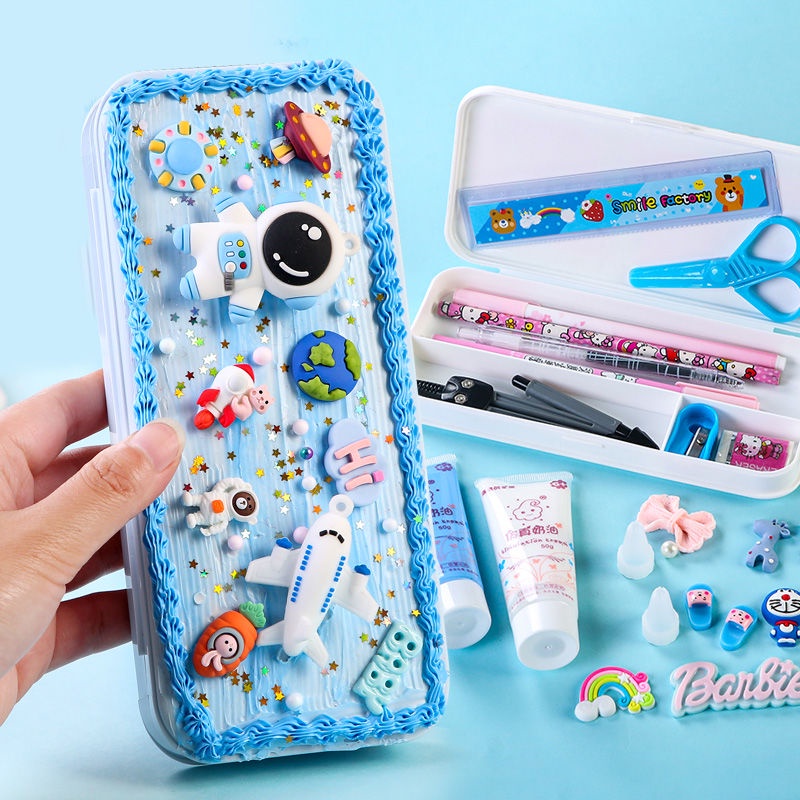 Handmade DIY Cream Glue Boys and Girls Pencil Case Childrens Stationery ...